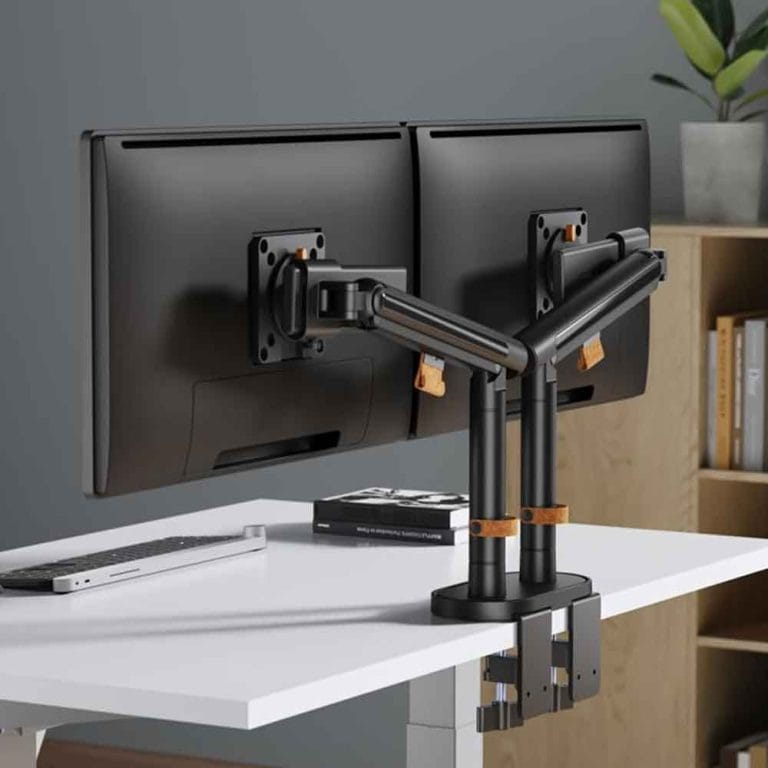 Luxe Monitorarm Smart View Zwart-Dubbel Voor Uw Bureaublad